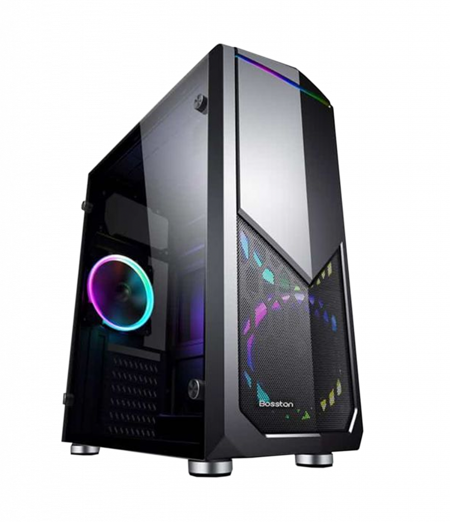 BOSSTON CS-268 ATX GAMING CASE | TEMPERED GLASS SIDE PANEL | 1 X 120MM ...