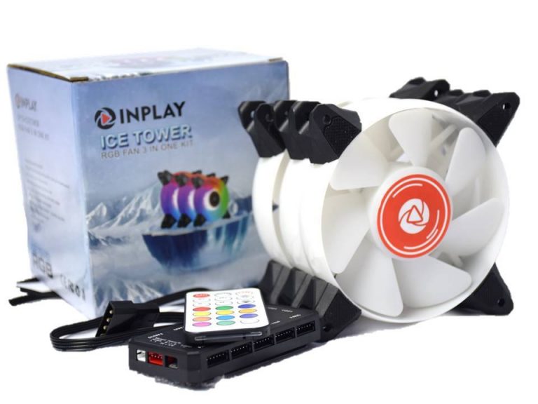 INPLAY ICE TOWER V2.0 3-PACK 120MM ARGB FANS WITH FAN HUB AND REMOTE ...