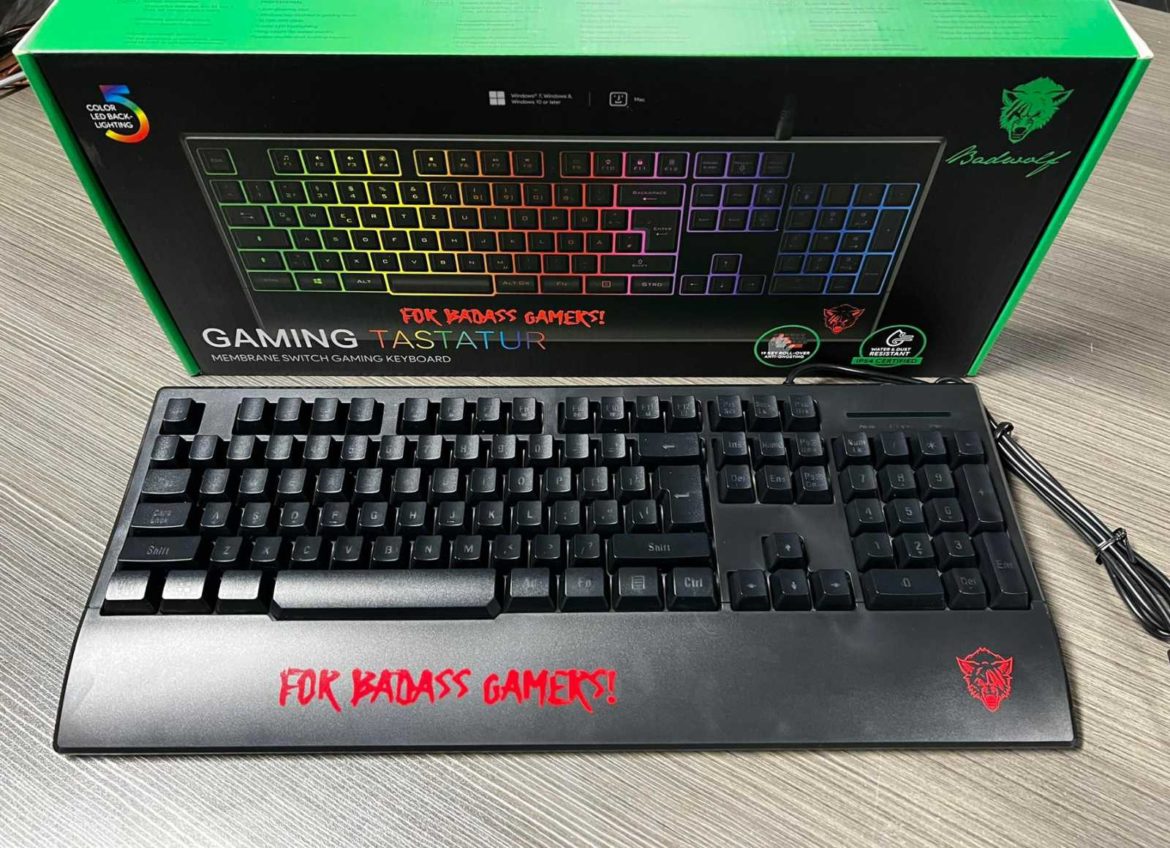 BADWOLF TASTATUR MEMBRANE GAMING RGB KEYBOARD -BLACK | 5 COLOR LED ...