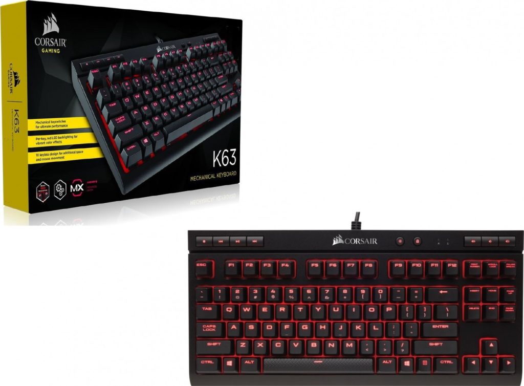 SALE! CORSAIR K63 MECHANICAL GAMING KEYBOARD – BLACK | CHERRY MX RED ...