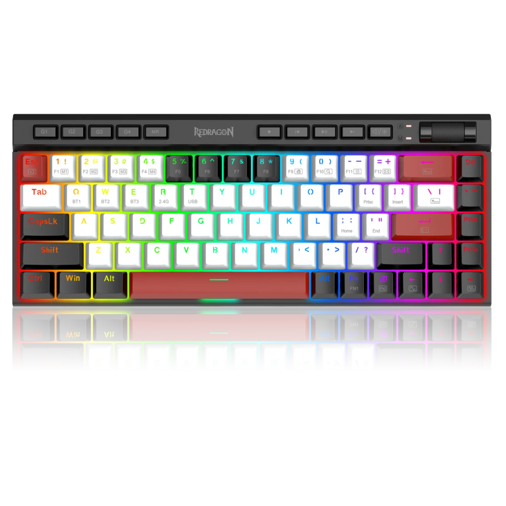 REDRAGON K635 MAGIC-WAND MINI PRO WIRELESS MECHANICAL KEYBOARD – WHITE-BLACK-RED | HOT-SWAPPABLE ...