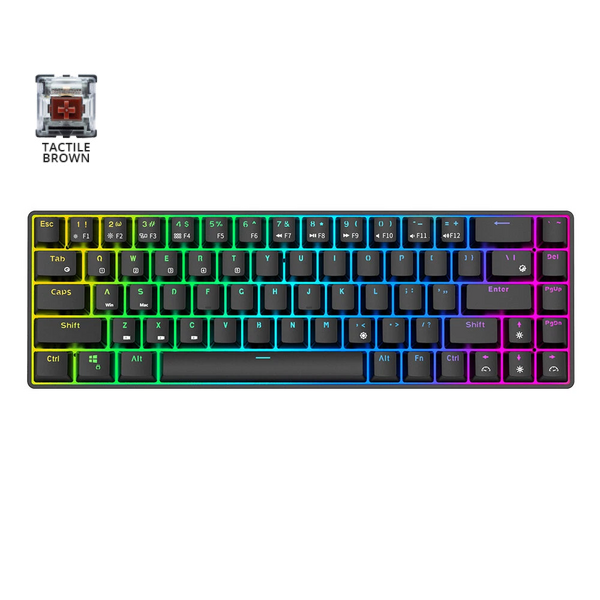 ROYAL KLUDGE RKG68 65% WIRELESS RGB MECHANICAL KEYBOARD – BLACK | TRI ...
