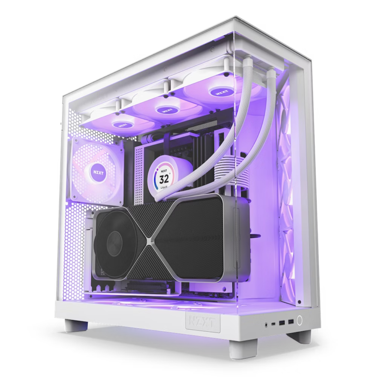NZXT H6 FLOW RGB COMPACT DUAL-CHAMBER ATX MID-TOWER GAMING CASE – WHITE ...