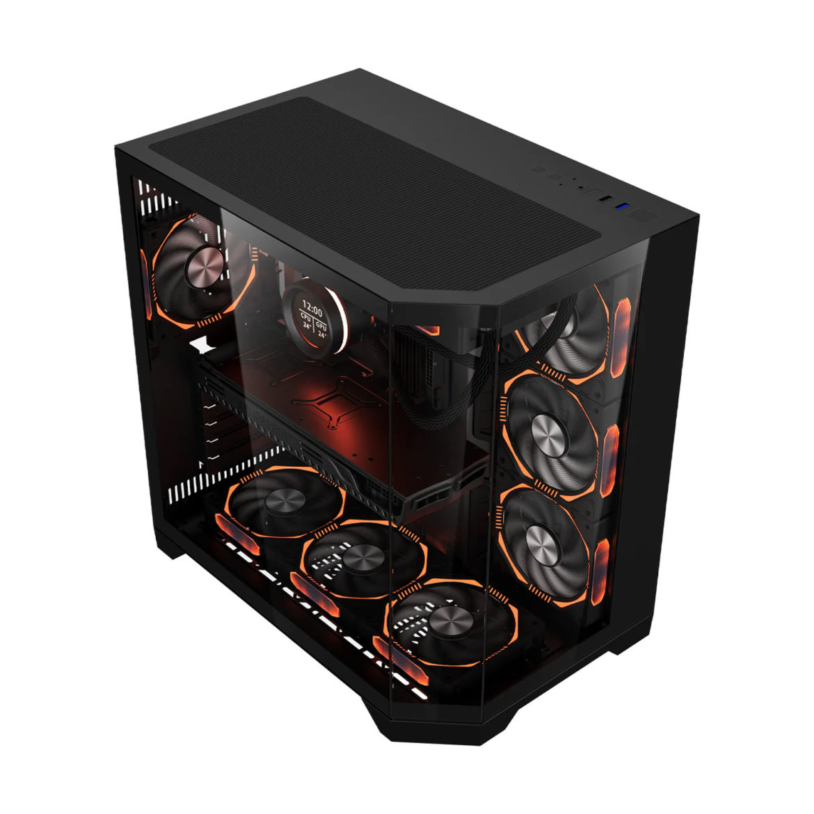 COOLMAN SPECTRA MATX GAMING CASE – BLACK | THREE-SIDE HD GLASS PANEL | SIDE PANEL VENTILATION ...