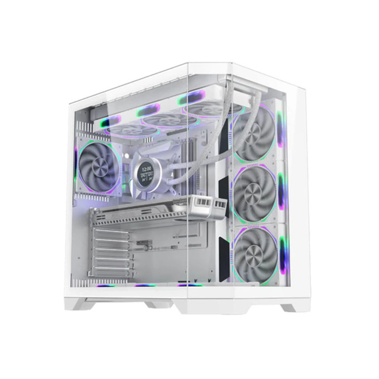 COOLMAN SPECTRA-LUXE ATX GAMING CASE – WHITE | THREE-SIDE HD GLASS ...
