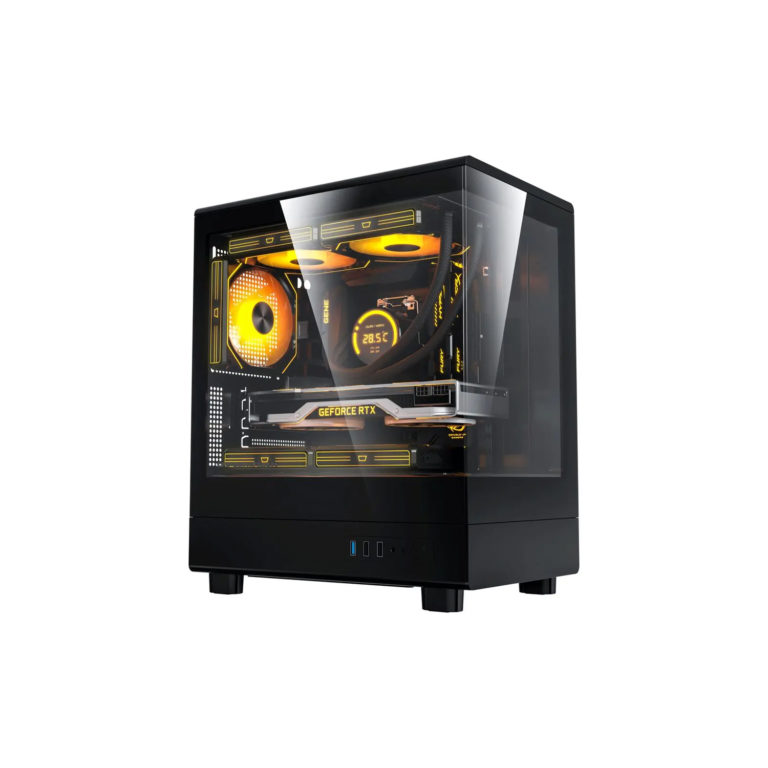 DARKFLASH DB330M M-ATX PC CASE – BLACK | TEMPERED GLASS FRONT & SIDE ...