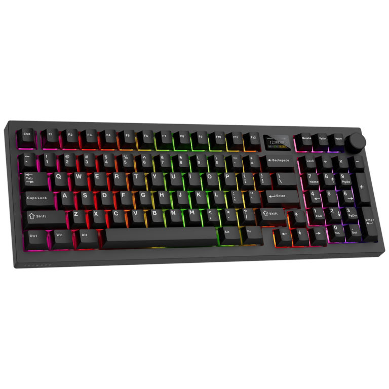 TECWARE SPECTRE 96 LCD TRI-MODE WIRELESS KEYBOARD – BLACK | DOUBLE-SHOT ...