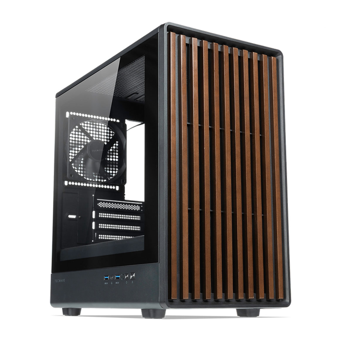 TECWARE TIMBER M HIGH AIRFLOW MATX TG GAMING CASE – BLACK | MESH WITH ...