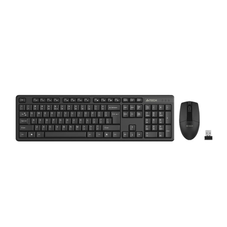 A4Tech 3330N WIRELESS KEYBOARD & MOUSE COMBO – BLACK | USB 2.4?GHz WIRELESS (NANO RECEIVER ...